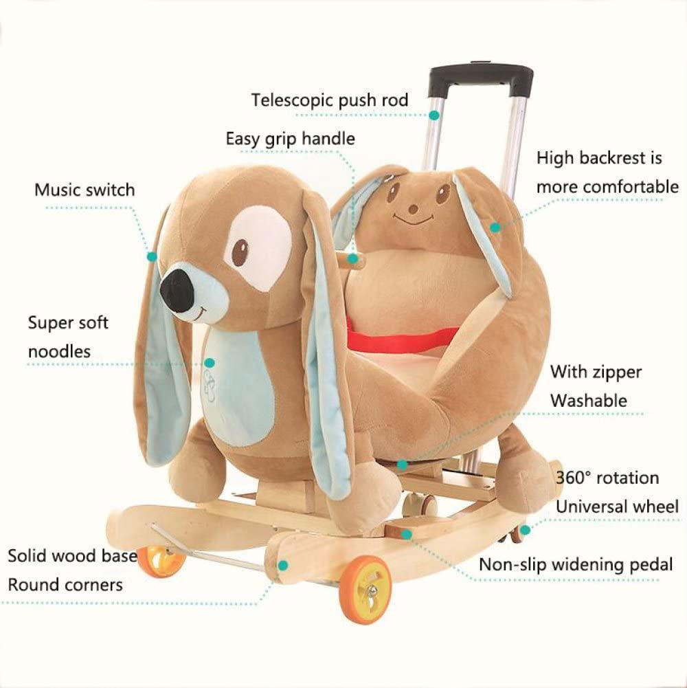 Plush Dog 2 in 1 Rocker with Wheels & Handle – Leah